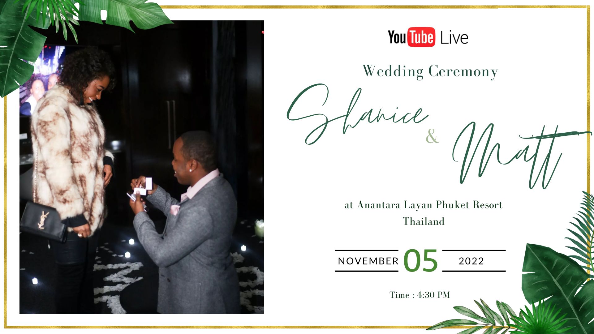 [ Live ] Shanice and Matt’s Wedding at Anantara Layan Phuket