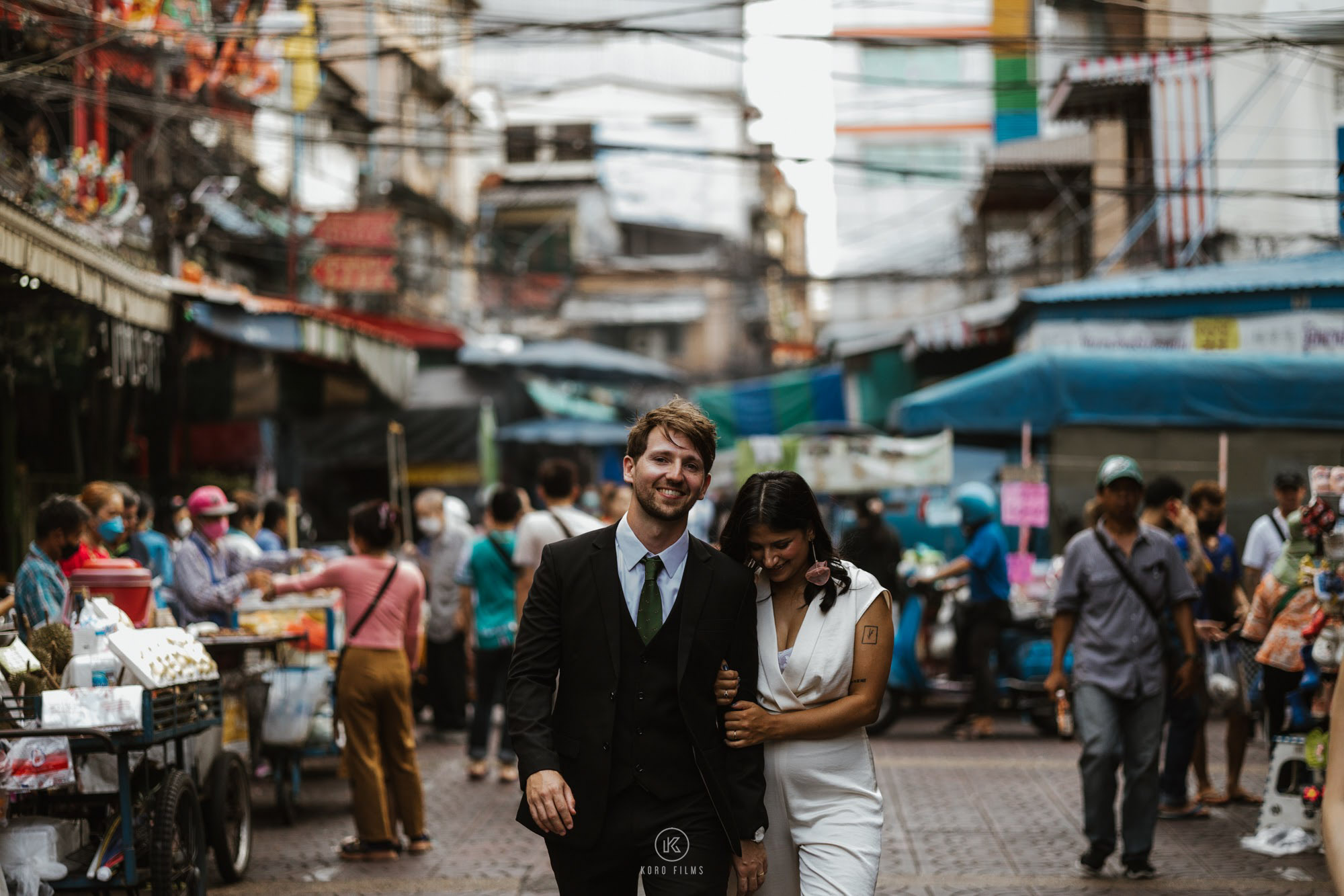Street Pre Wedding Photoshoot at Chaina Town in Bangkok